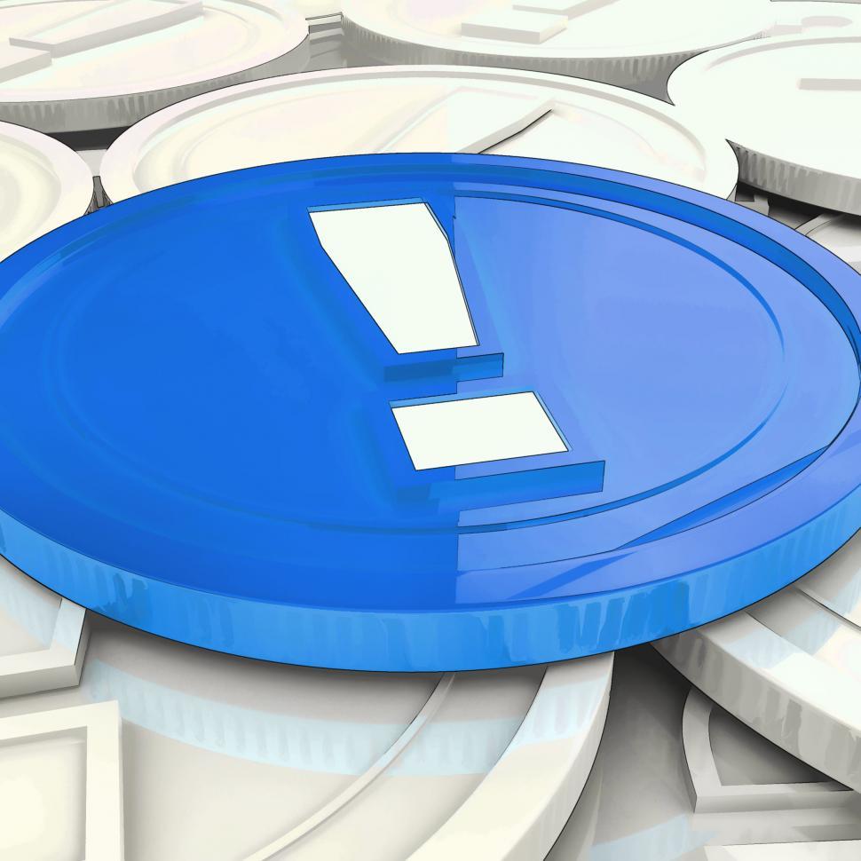Free Stock Photo of Exclamation Mark Coin Shows Financial Shock Or ...