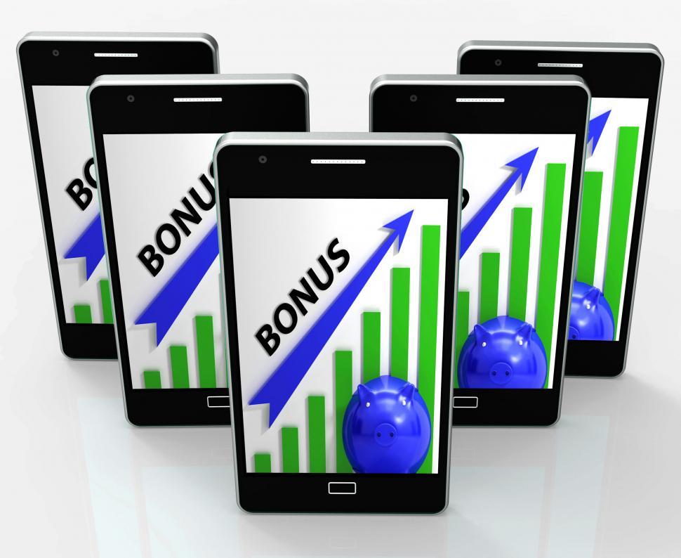 Free Stock Photo of Bonus Graph Phone Shows Incentives Rewards And ...