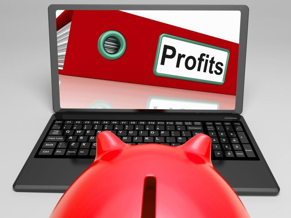 Free Stock Photo of Profits Laptop Means Financial Earnings And ...