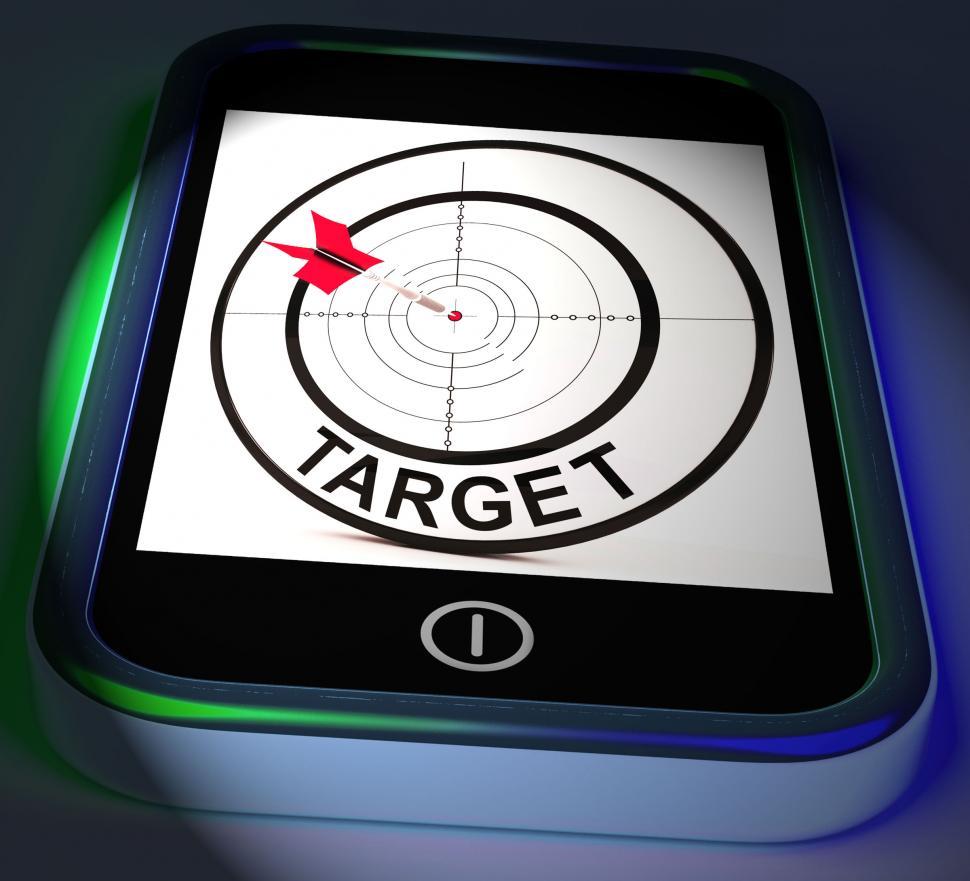 Free Stock Photo of Target Smartphone Displays Goals Aims And ...