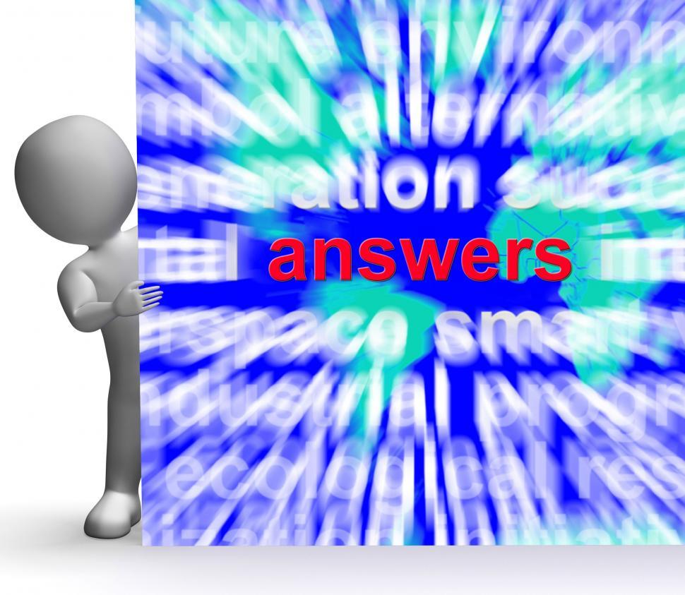 Free Stock Photo of Answers Word Cloud Sign Shows Help Support Answer ...
