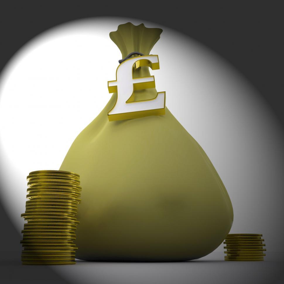 Free Stock Photo of Pound Bag Displays British Currency And Wealth ...