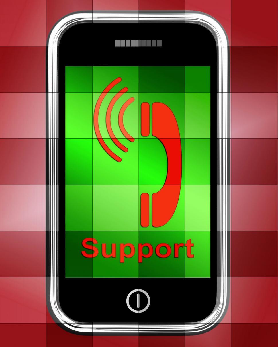 Free Stock Photo of Support On Phone Displays Call For Advice ...