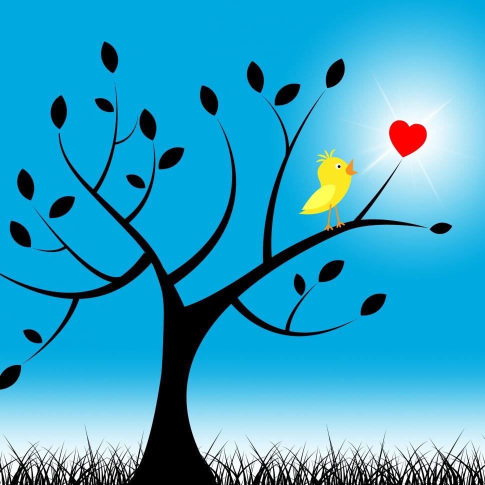 Love Birds In Tree Clipart