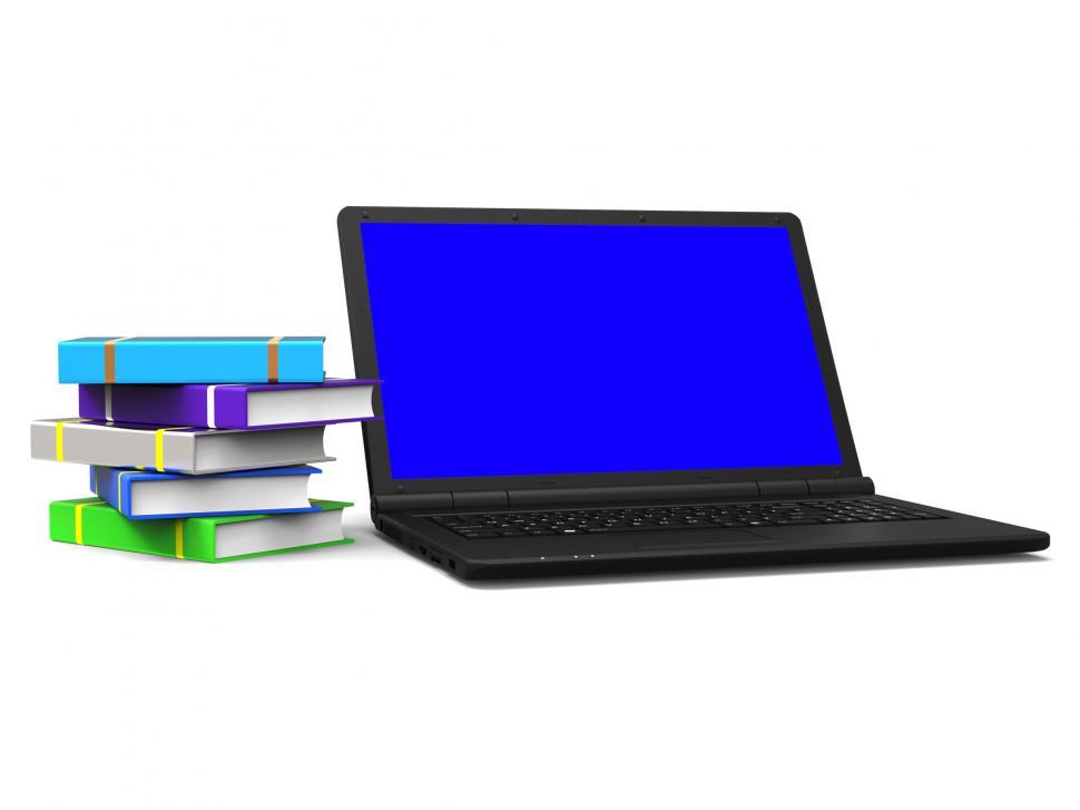 Free Stock Photo of Laptop Computer Indicates Keyboard Textbook And ...