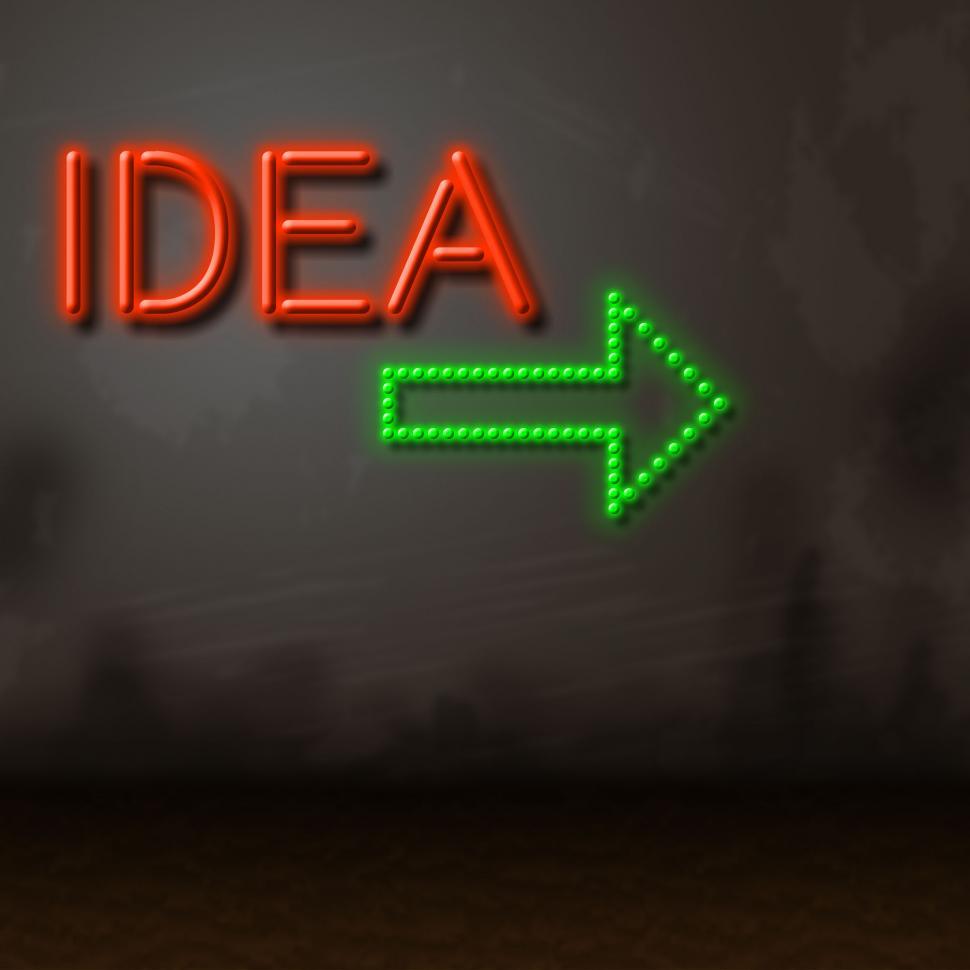 Free Stock Photo of Idea Neon Shows Creative Inventions And Fluorescent ...