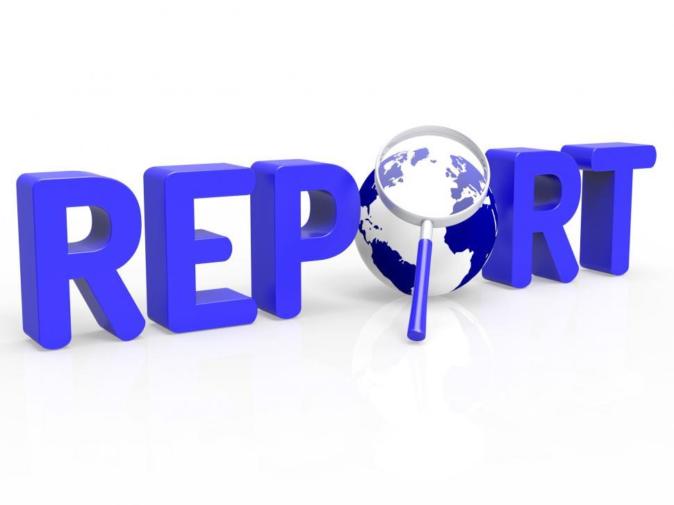 Free Stock Photo of Magnifier Report Shows Document Data And Search ...