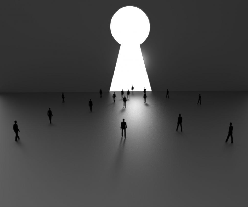 Free Stock Photo of Keyhole Vision Shows Goal Objective And Lock ...