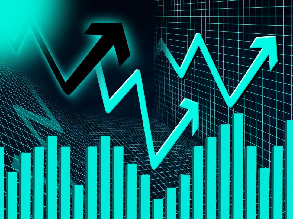 Free Stock Photo of Blue Arrows Background Means Up Increase And Graph ...