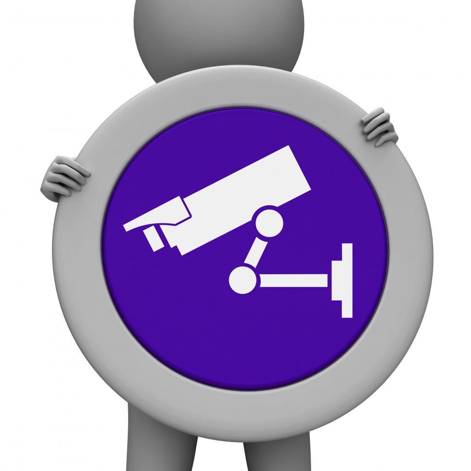 Free Stock Photo of Cctv Sign Means Camera Surveillance And Message ...