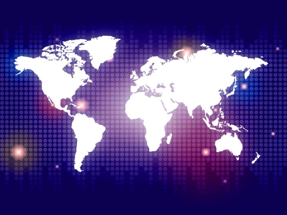 Free Stock Photo of Blue World Shows Globalization Backdrop And Globe ...