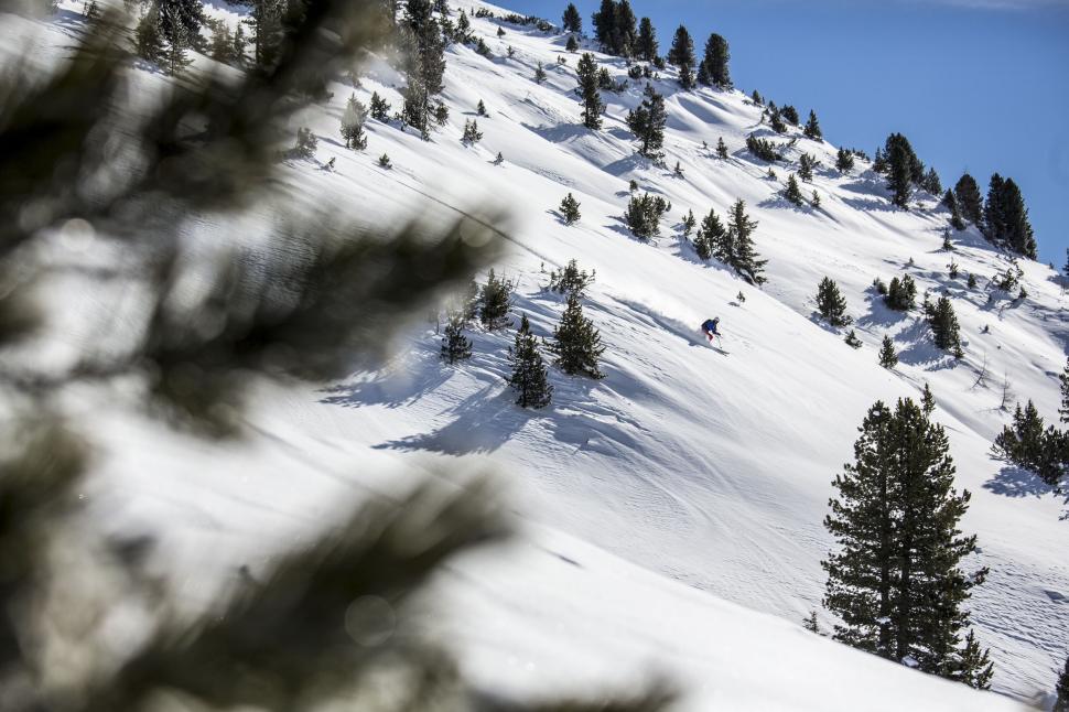 Free Stock Photo of Person Riding Snowboard Down Snow-Covered Slope ...