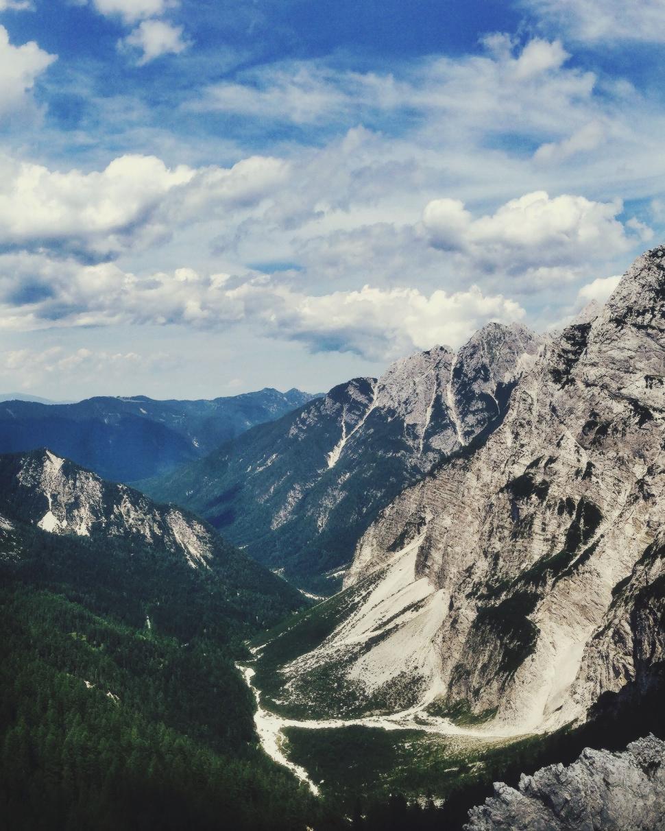 Free Stock Photo of mountain range landscape valley mountains snow ...