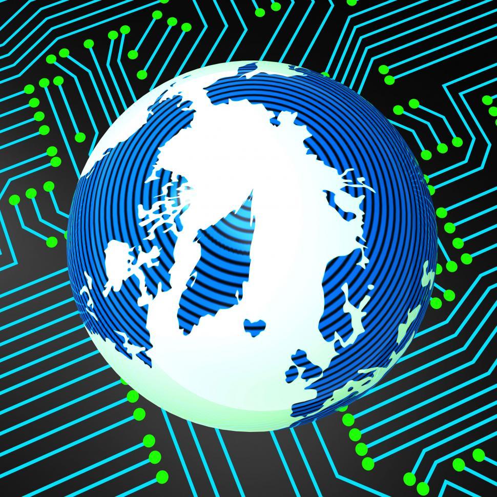 Free Stock Photo of Circuit Board Means Worldwide Electronics And Earth ...