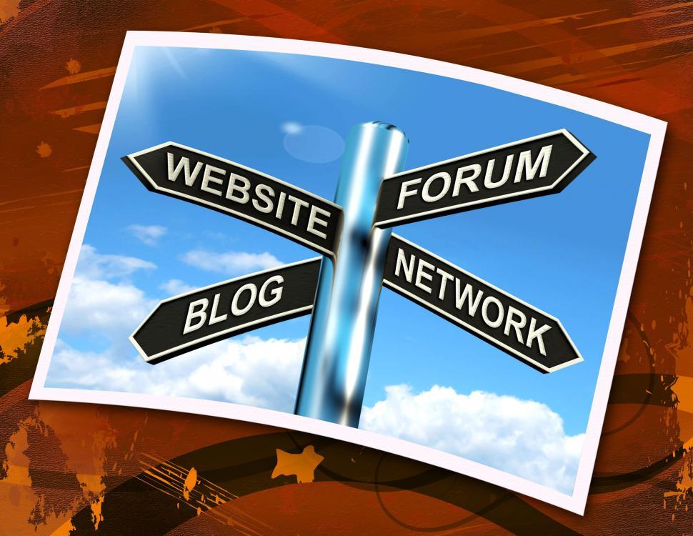 Free Stock Photo of Website Forum Blog Network Sign Shows Internet ...