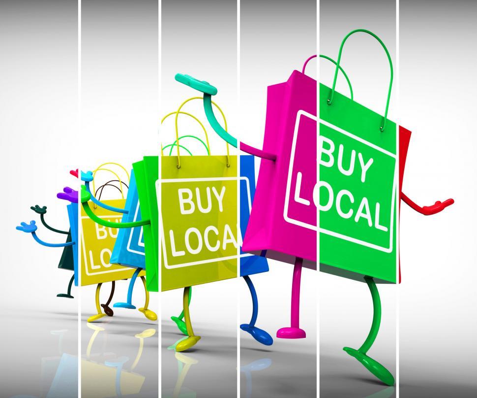 Free Stock Photo of Buy Local Shopping Bags Represent Neighborhood ...