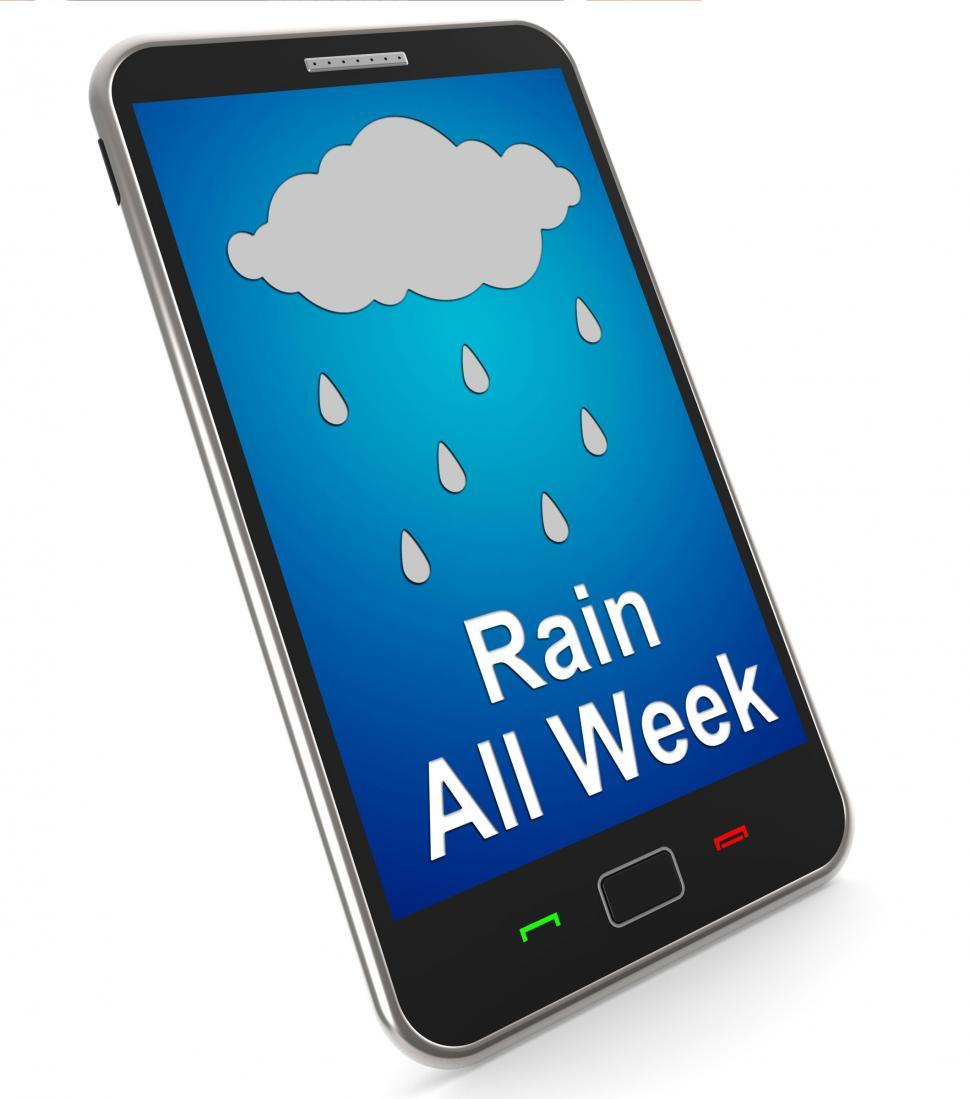 Free Stock Photo of Rain All Week On Mobile Shows Wet Miserable Weather ...
