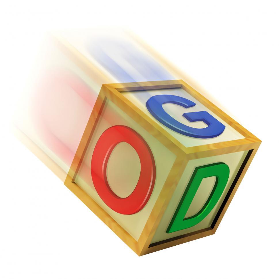 Free Stock Photo of God Wooden Block Shows Faith Belief And Prayer ...