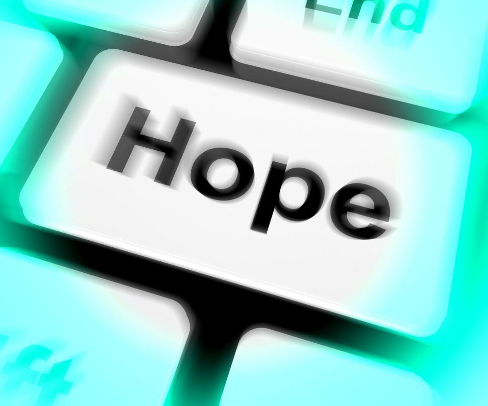 Free Stock Photo of Hope Keyboard Shows Hoping Hopeful Wishing Or ...
