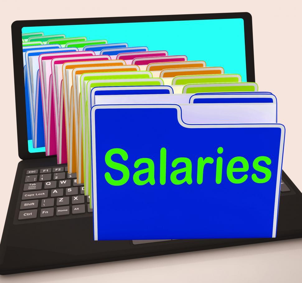 Free Stock Photo of Salaries Folders Laptop Show Paying Employees And ...