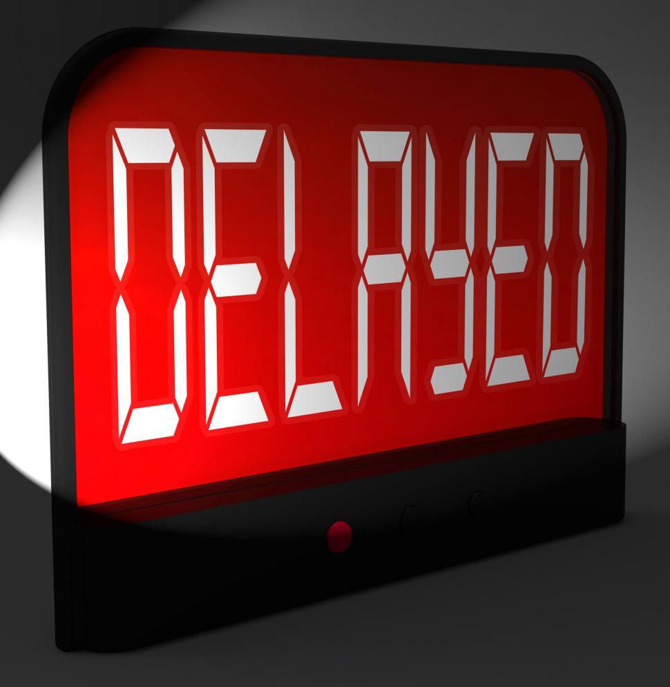 Free Stock Photo of Delayed Digital Clock Shows Postponed Or Running ...