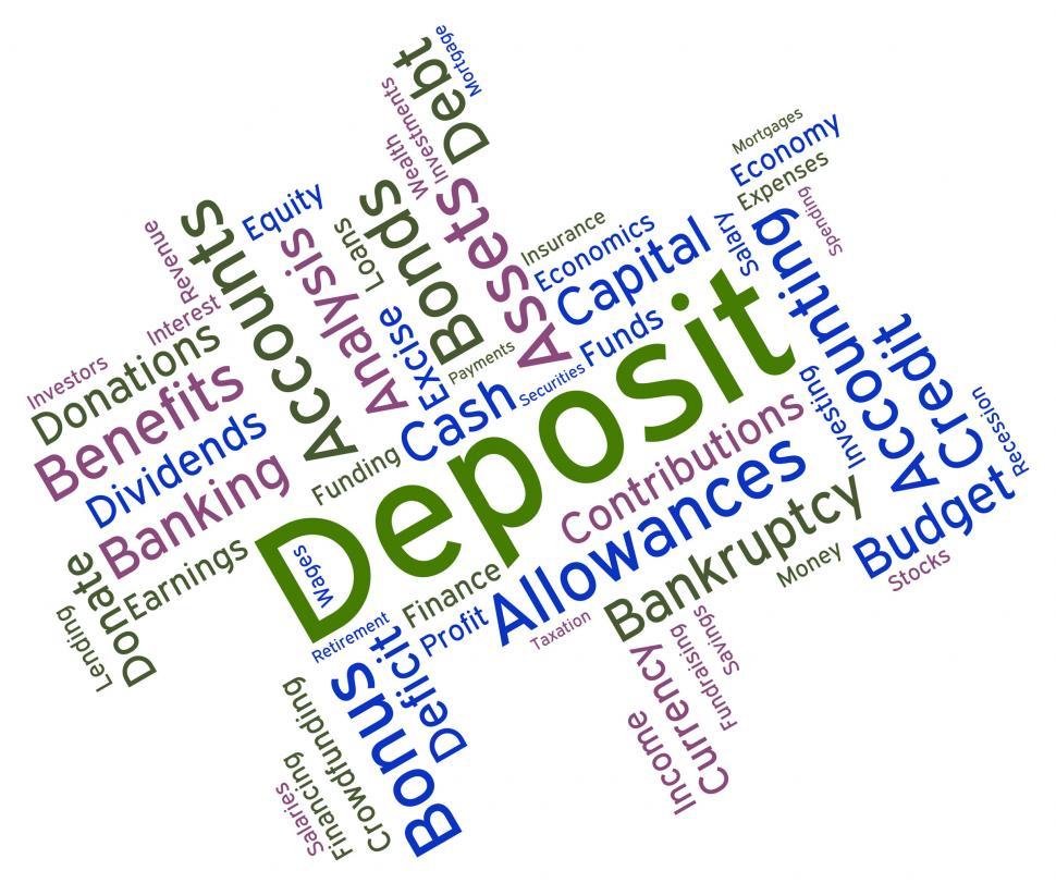 Free Stock Photo of Deposit Word Shows Part Payment And Advance ...