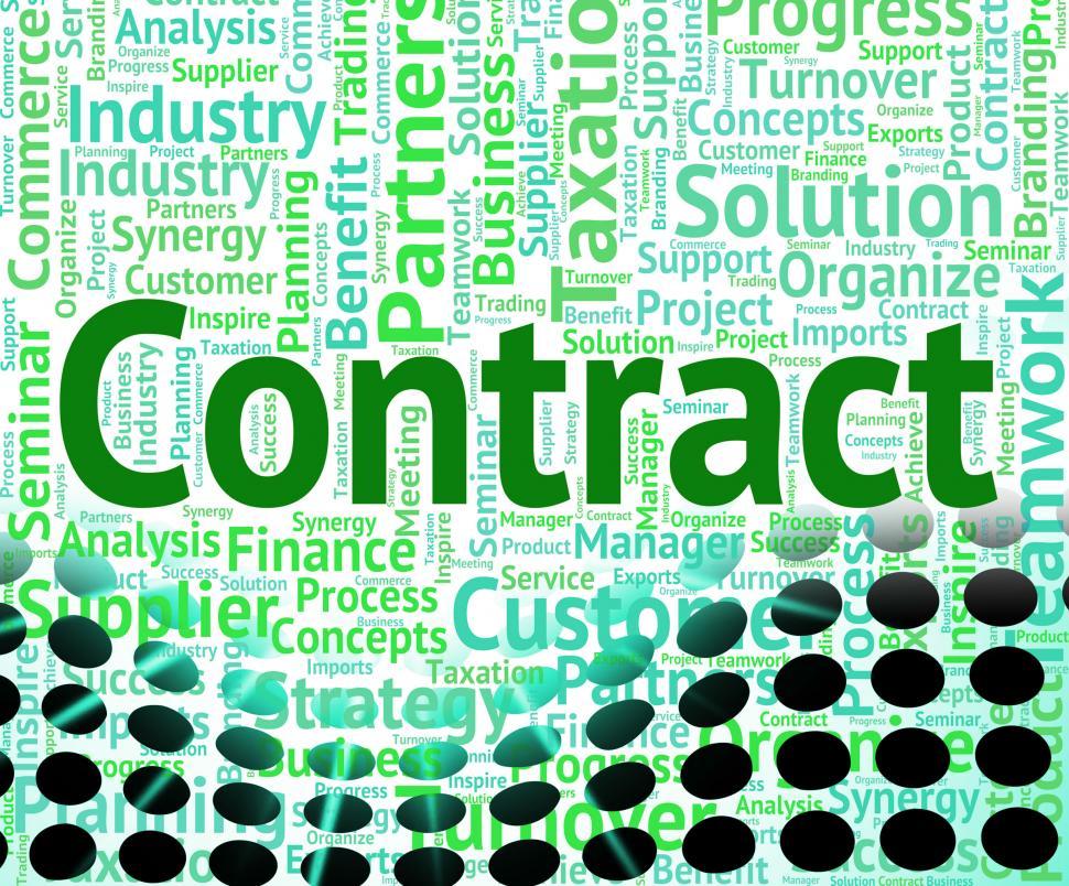 Free Stock Photo of Contract Word Shows Wordclouds Contracted And Text ...