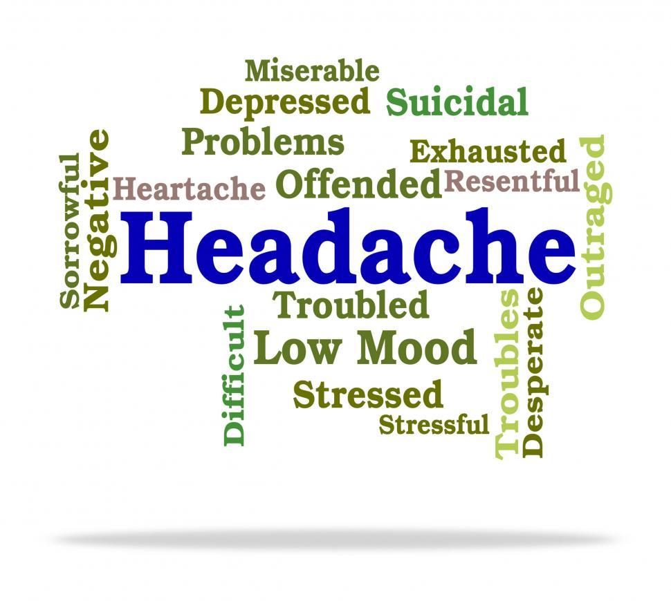 Free Stock Photo of Headache Word Means Wordcloud Migraines And ...