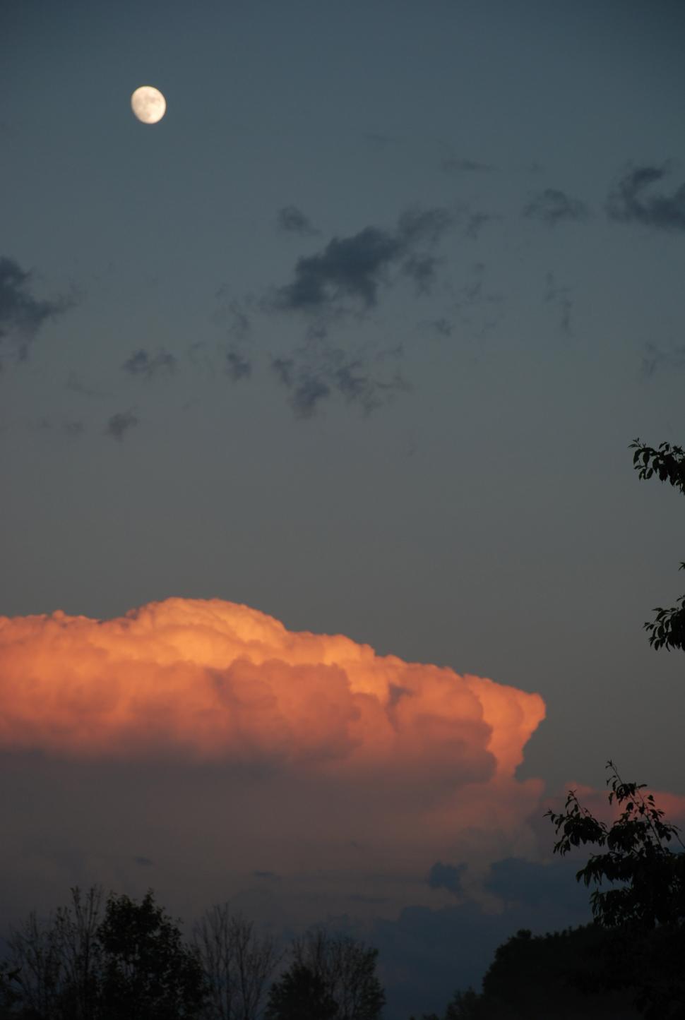 Free Stock Photo of Moon Setting Behind Cloud in Sky | Download Free ...
