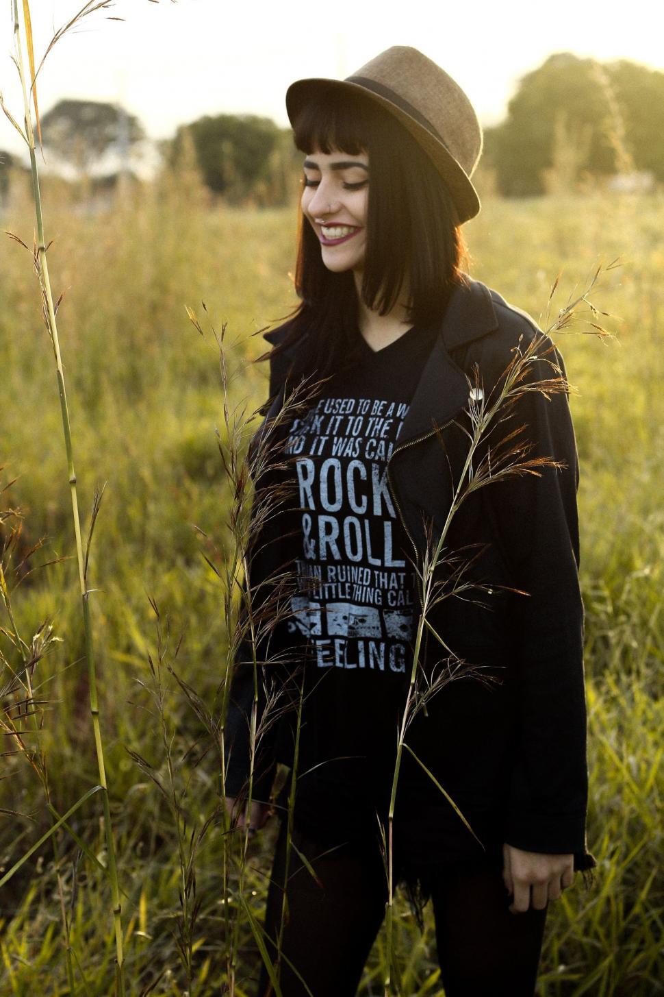 Free Stock Photo of Woman Standing in a Field of Tall Grass | Download ...