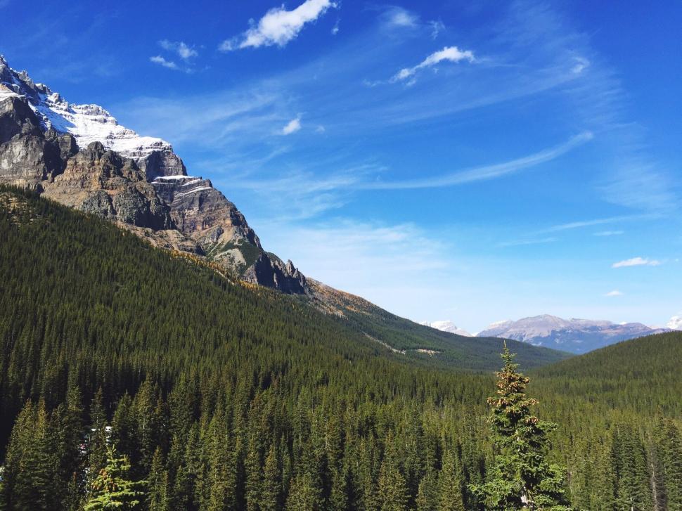 Free Stock Photo of Majestic Mountain Range With Foreground Trees ...