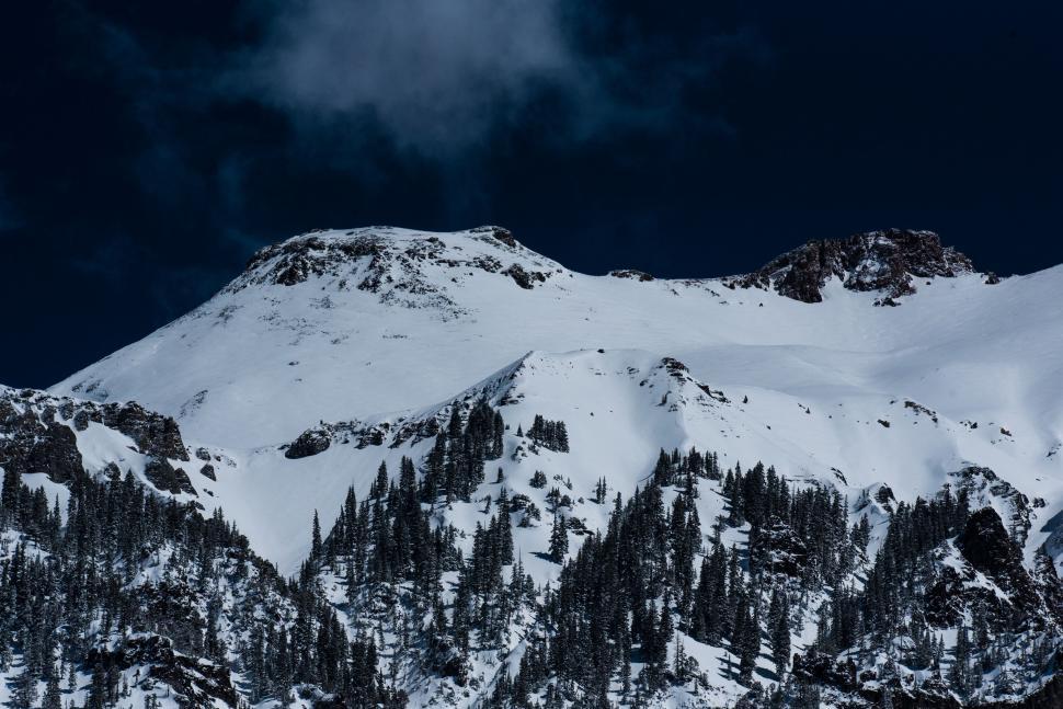 Free Stock Photo of Snow-Covered Mountain Under Cloudy Sky | Download ...