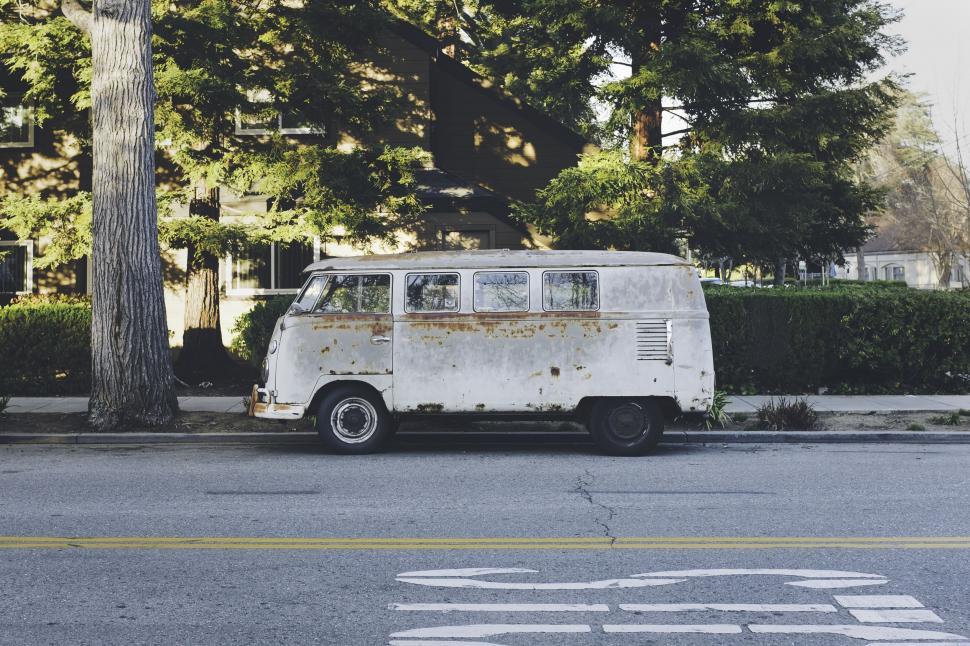 Free Stock Photo of Old Van Parked on Side of Road | Download Free ...