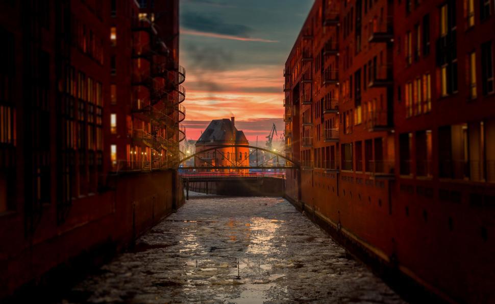 Free Stock Photo of Narrow Alley Way With Distant Bridge | Download ...