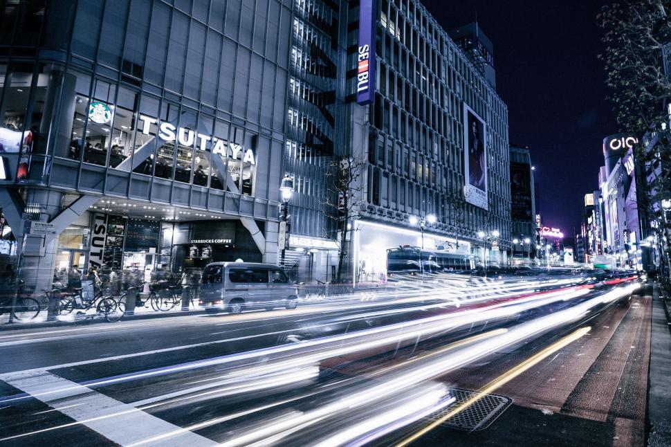Free Stock Photo of Busy City Street Filled With Nighttime Traffic ...