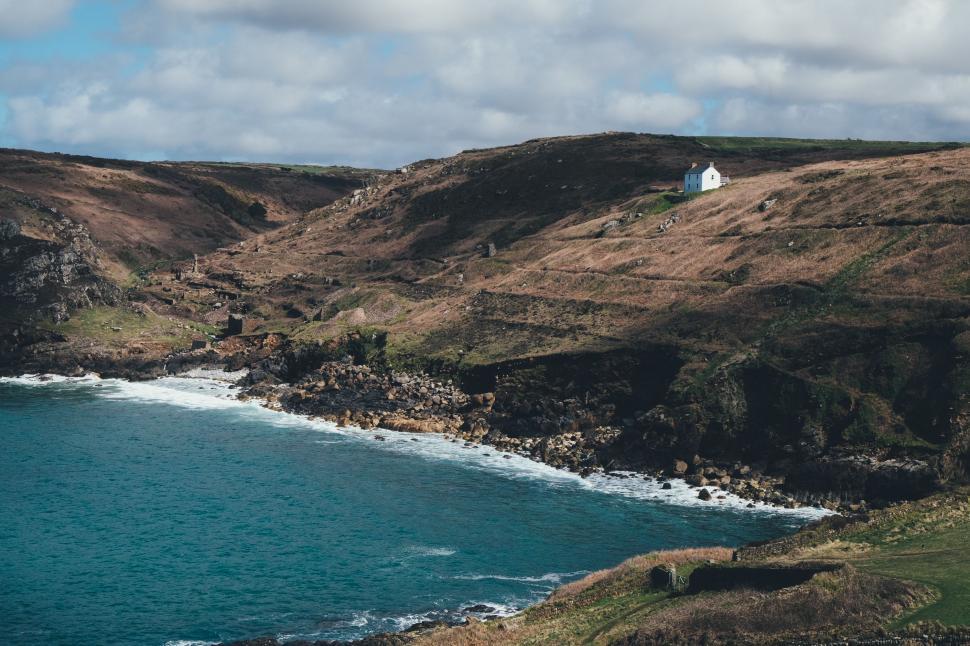 Free Stock Photo of House Perched on Hill Above Water | Download Free ...