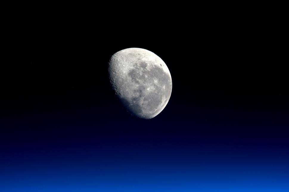 Half Moon In Night Sky