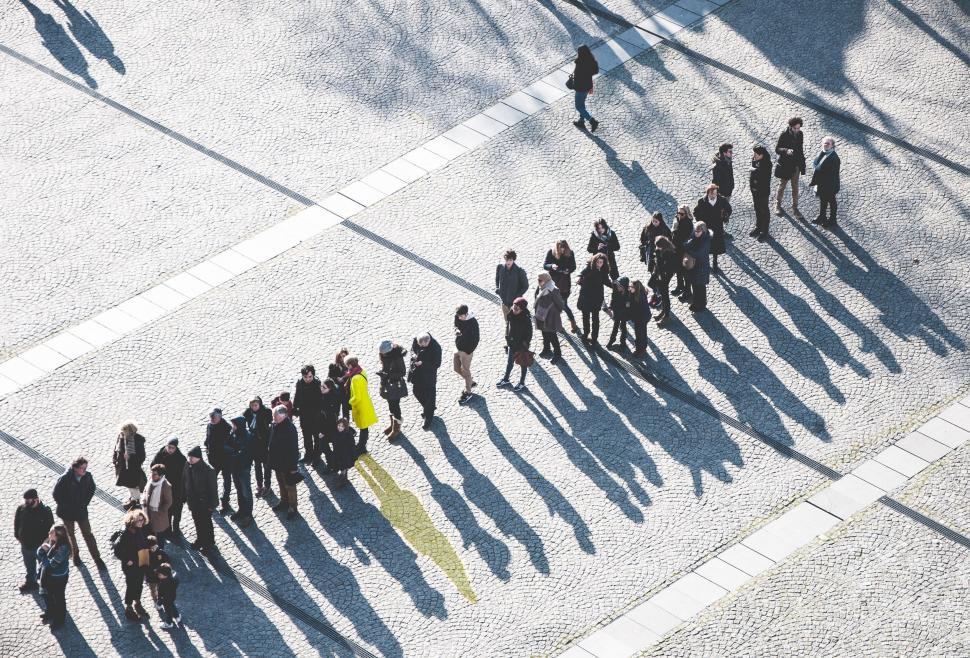Free Stock Photo of Group of People Standing in Line on Sidewalk ...