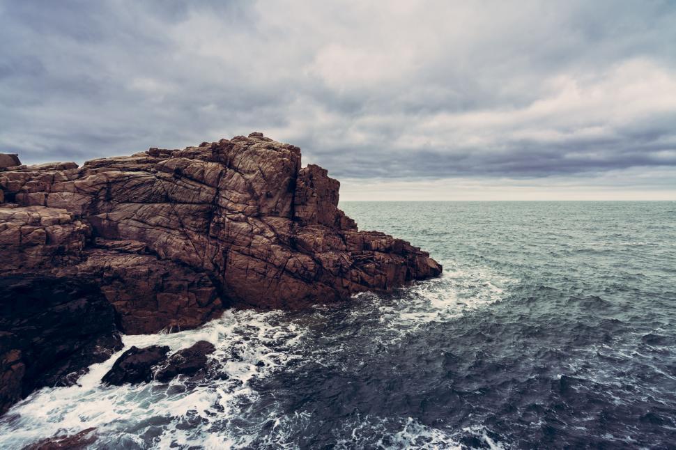 Free Stock Photo of Rock Outcropping in the Middle of the Ocean ...