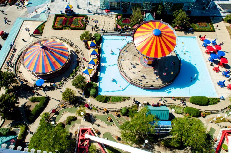 Free Stock Photo of Aerial View of an Amusement Park | Download Free ...