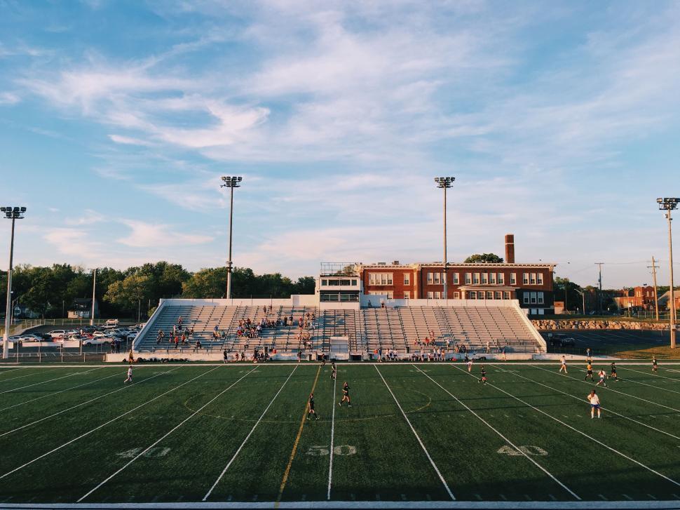Free Stock Photo of Football Field With Stadium in the Background ...