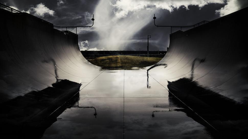 Free Stock Photo of Skateboard Ramp in Black and White | Download Free ...