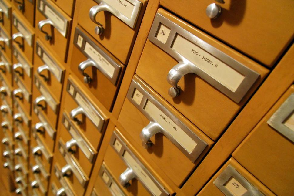 Free Stock Photo of Organized Rows of Filing Cabinets With Drawers ...