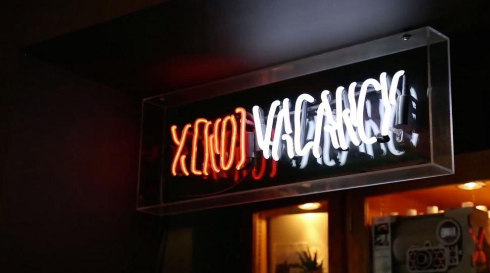 Free Stock Photo of Neon Sign on the Side of a Building | Download Free ...