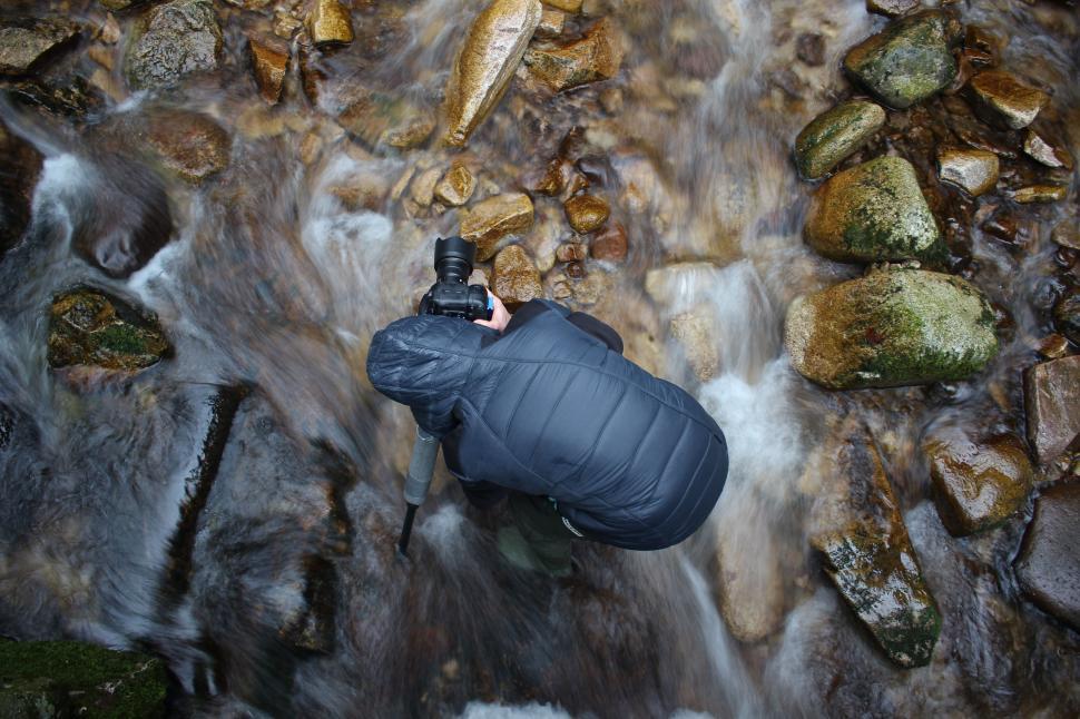 Free Stock Photo of Person Standing in Stream With Camera | Download ...