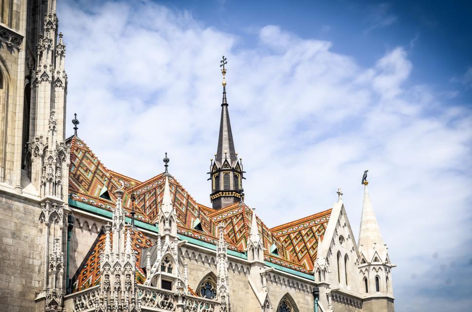 Free Stock Photo of Majestic Cathedral With Steeple and Clock Tower ...