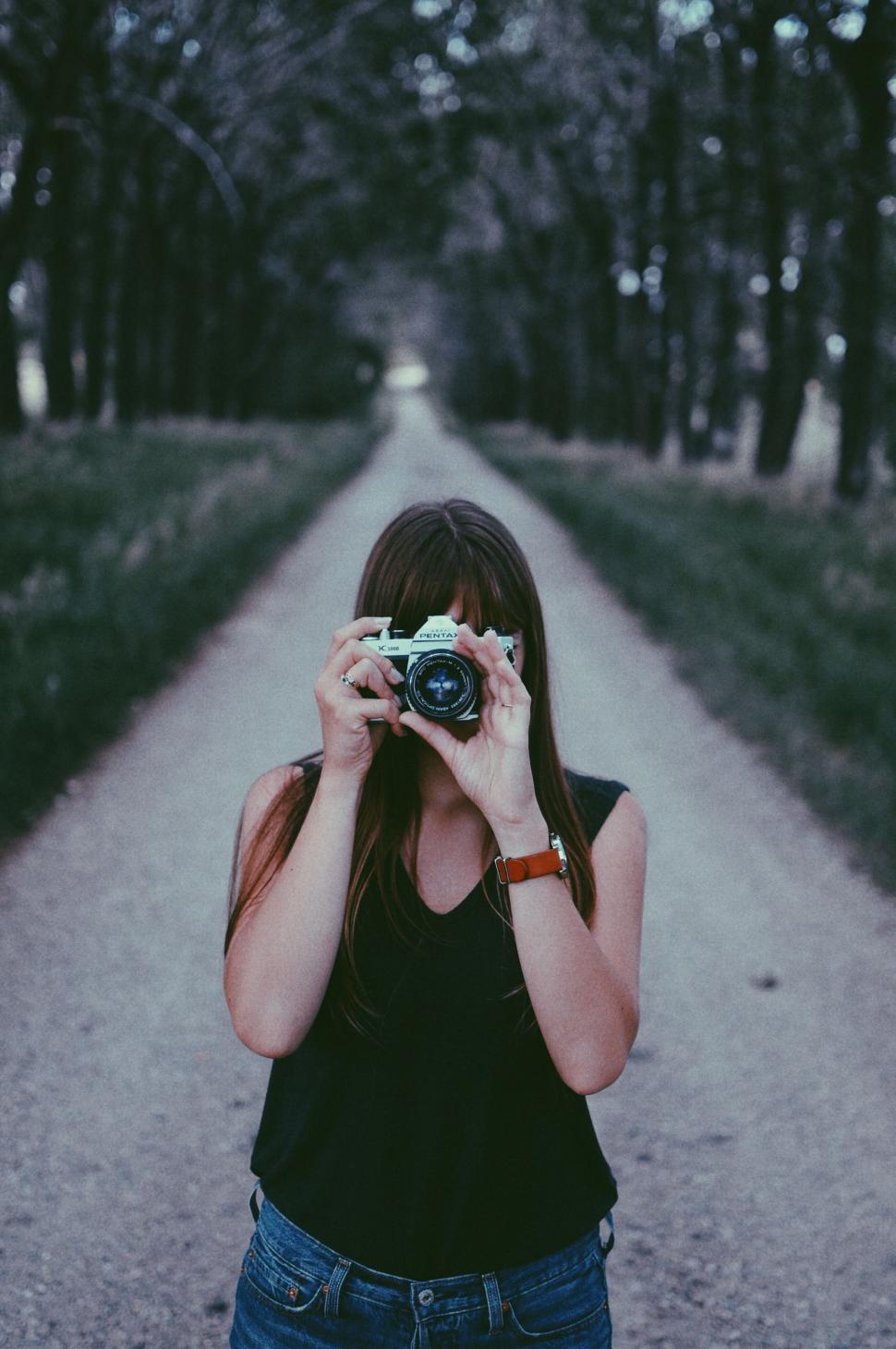 Free Stock Photo of Woman Taking a Selfie With Camera | Download Free ...