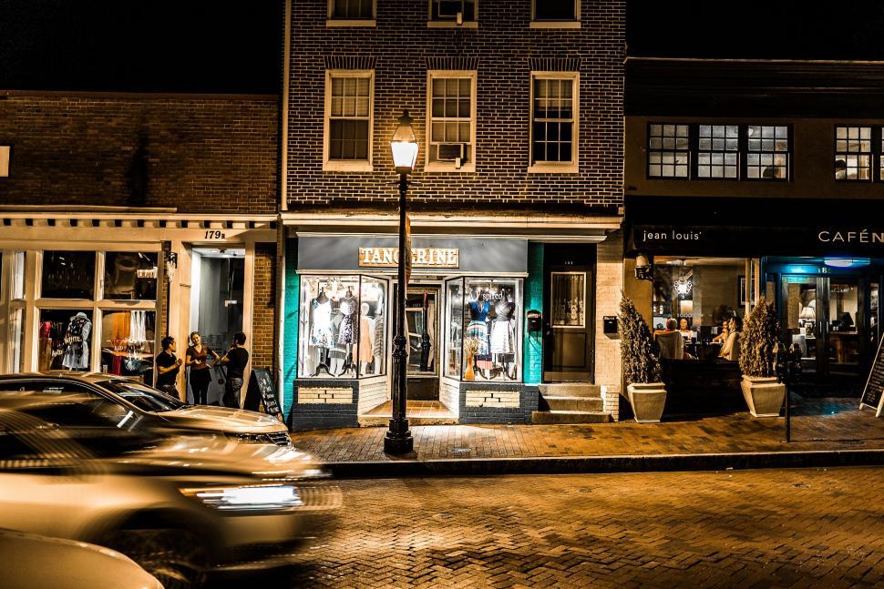 Free Stock Photo of City Street at Night With Cars Passing By ...