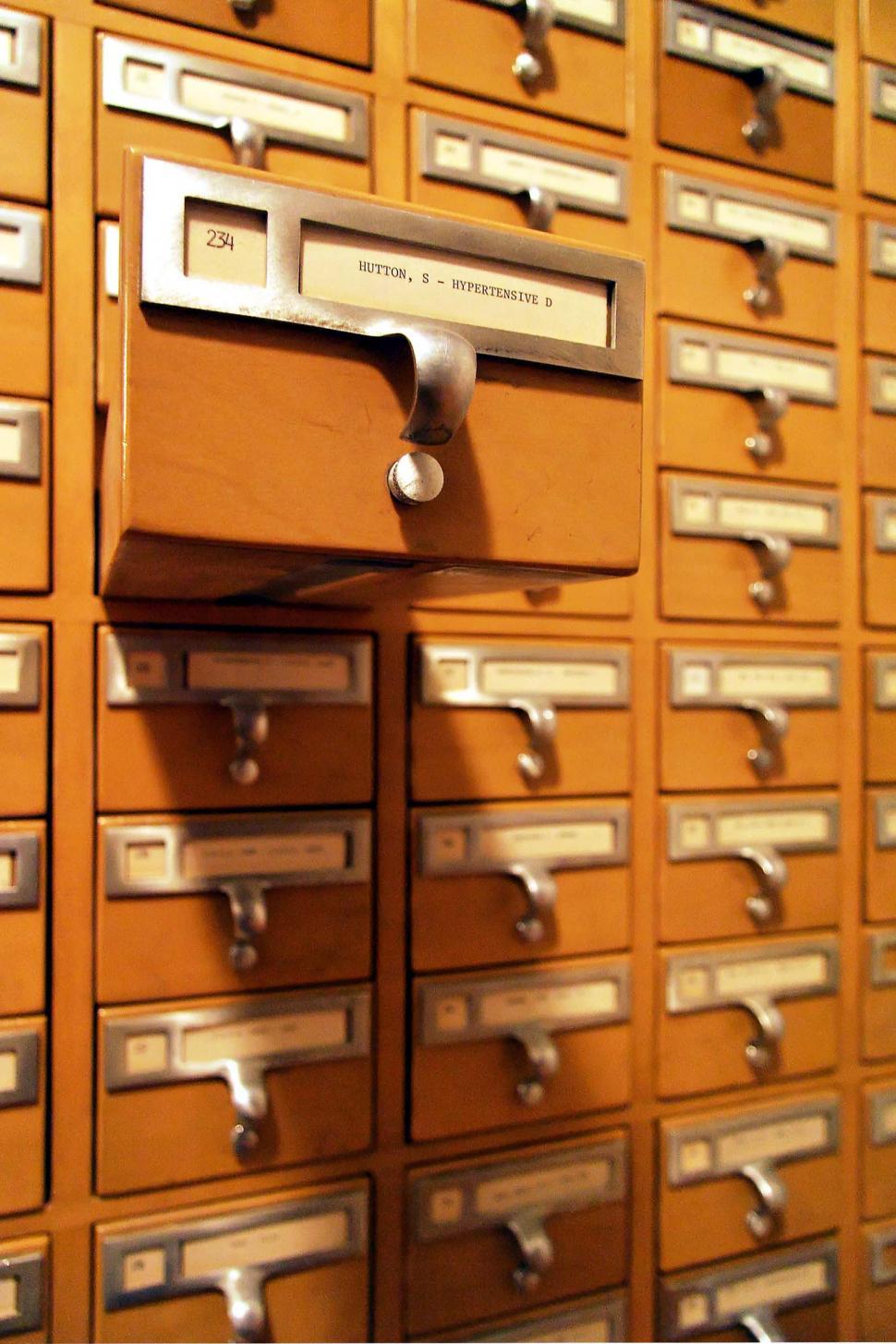 Free Stock Photo of Wall Full of Filing Cabinets Filled With Drawers ...