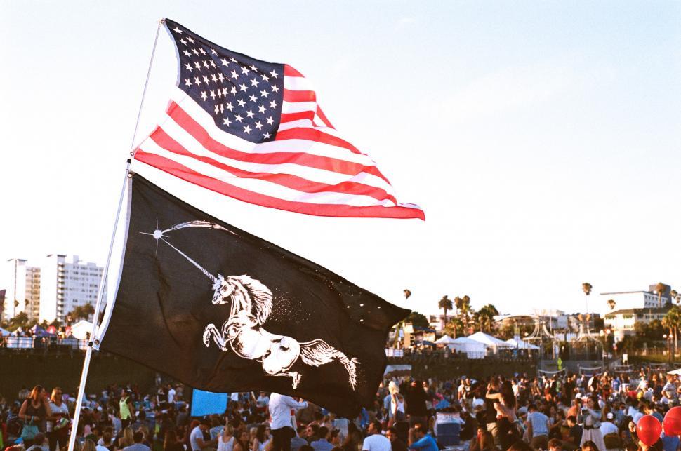 Free Stock Photo of Crowd of People Standing Around a Flag | Download ...
